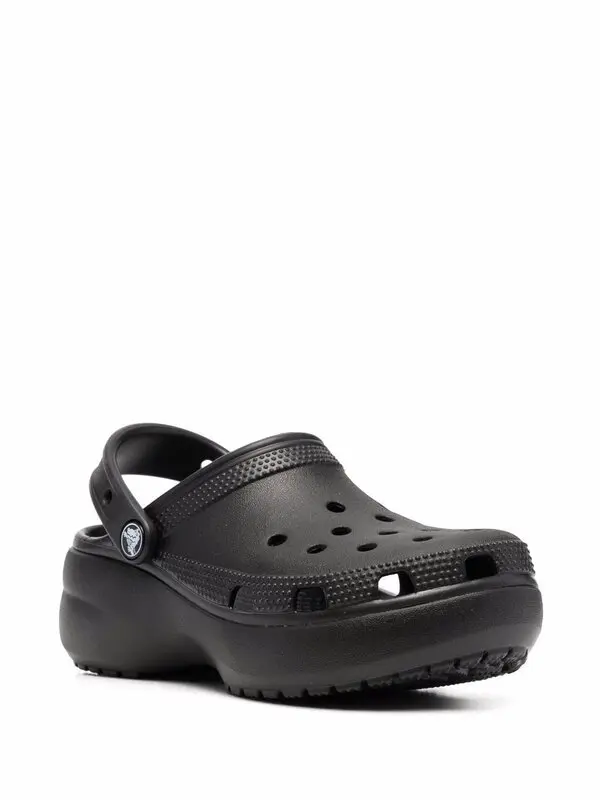 CROCS Classic Platform Clog Slides - Black