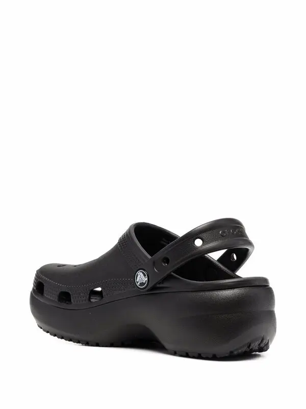 CROCS Classic Platform Clog Slides - Black