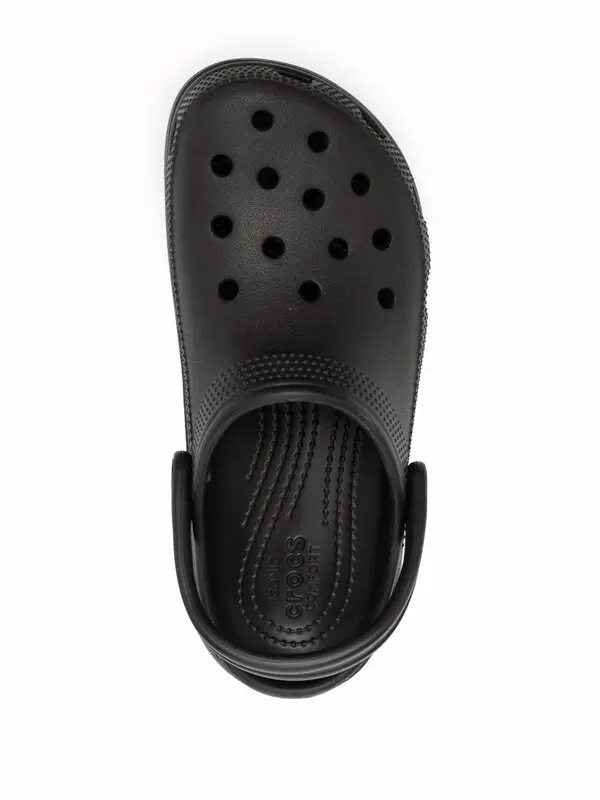 CROCS Classic Platform Clog Slides - Black