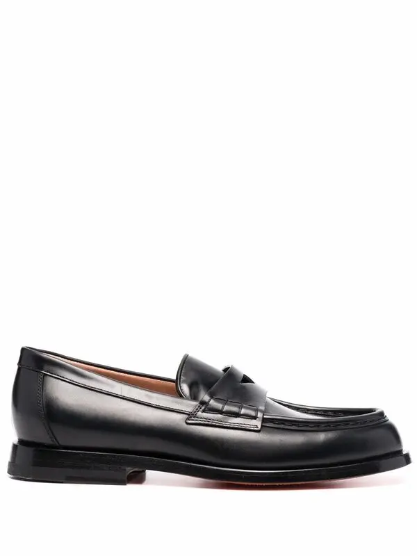 Santoni Penny Leather Loafers