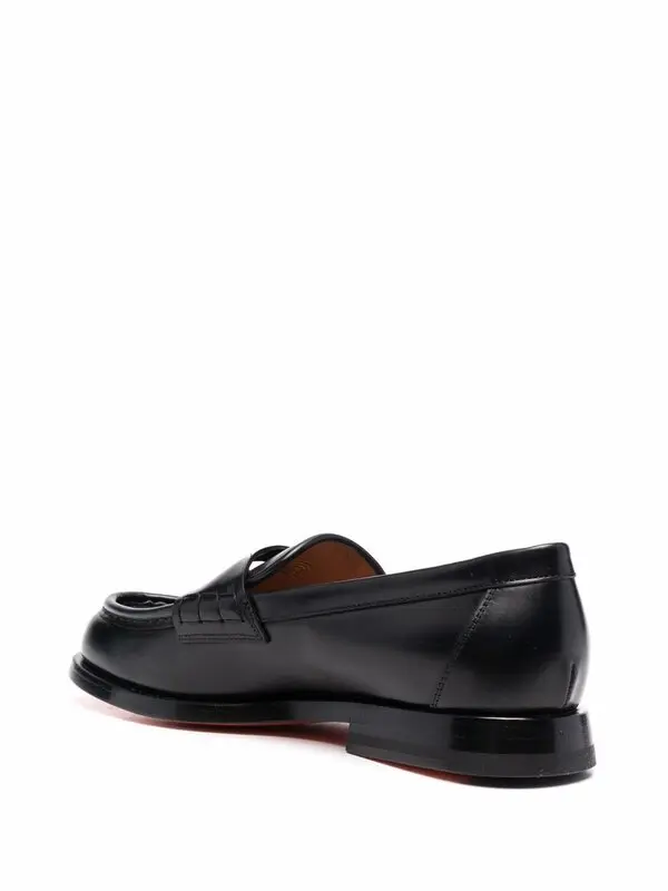 Santoni Penny Leather Loafers