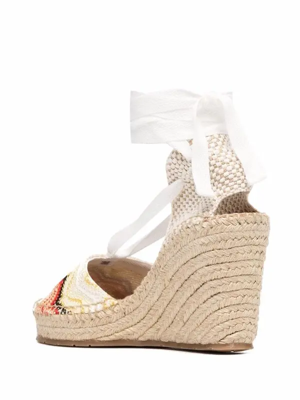 Missoni Signature Zigzag Wedge Espadrilles - White