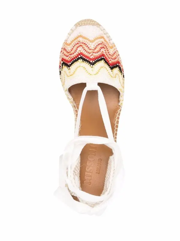 Missoni Signature Zigzag Wedge Espadrilles - White