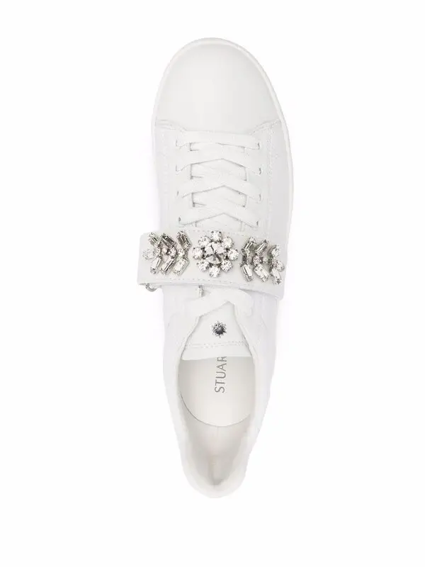 STUART WEITZMAN Crystal-embellished Low-top Sneakers