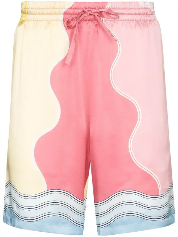 Casablanca Soleil Levant Silk Shorts - Pink