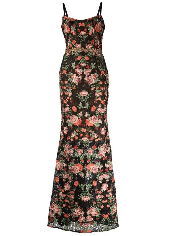 Marchesa Embroidered Floral Gown