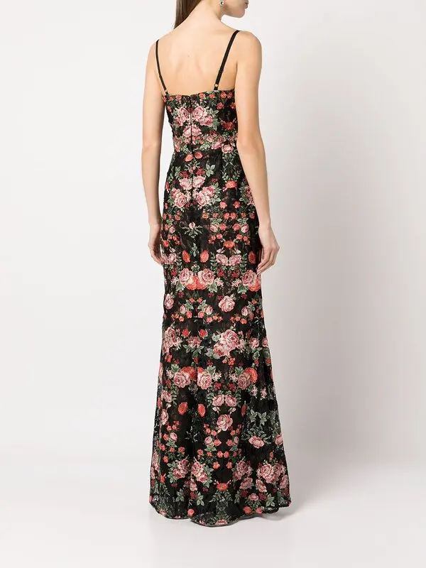 Marchesa Embroidered Floral Gown