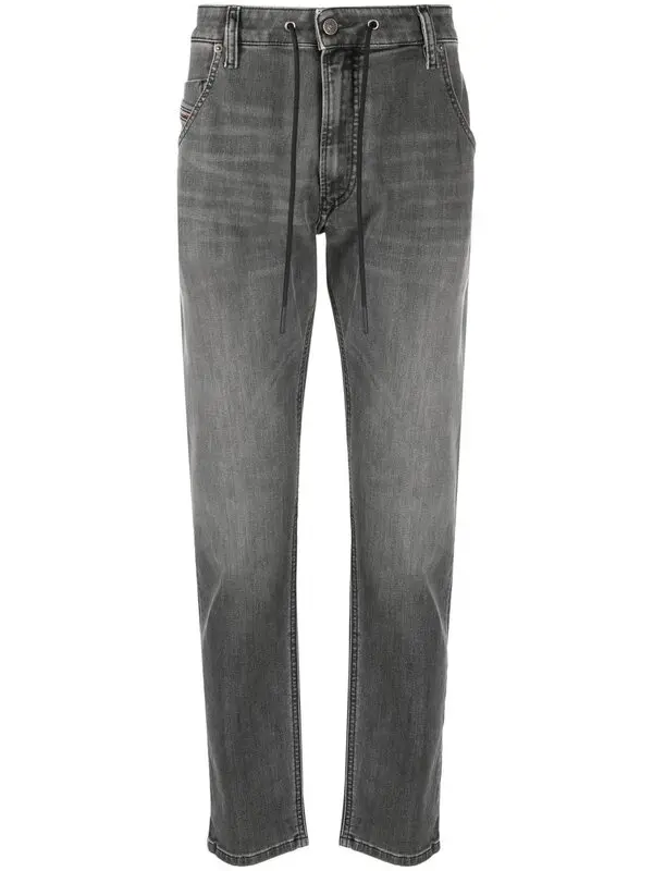 DIESEL® Drawstring-waist Tapered Jeans - Grey