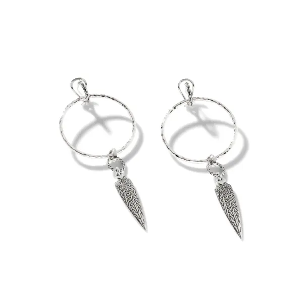 John Hardy Carved Chain Palu Drop Earrings - Sterling Silver