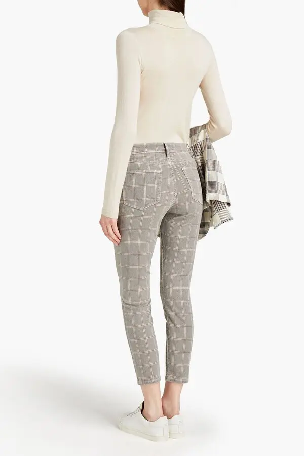 FRAME Le High Skinny Checked Pants