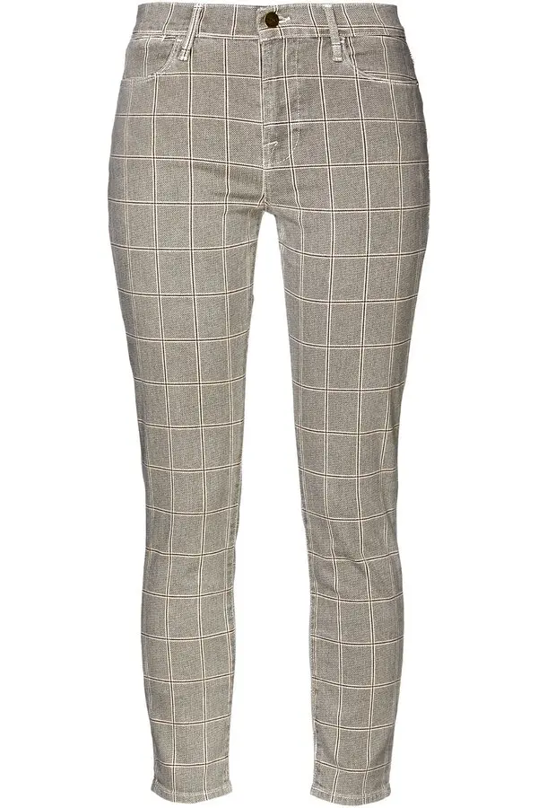 FRAME Le High Skinny Checked Pants