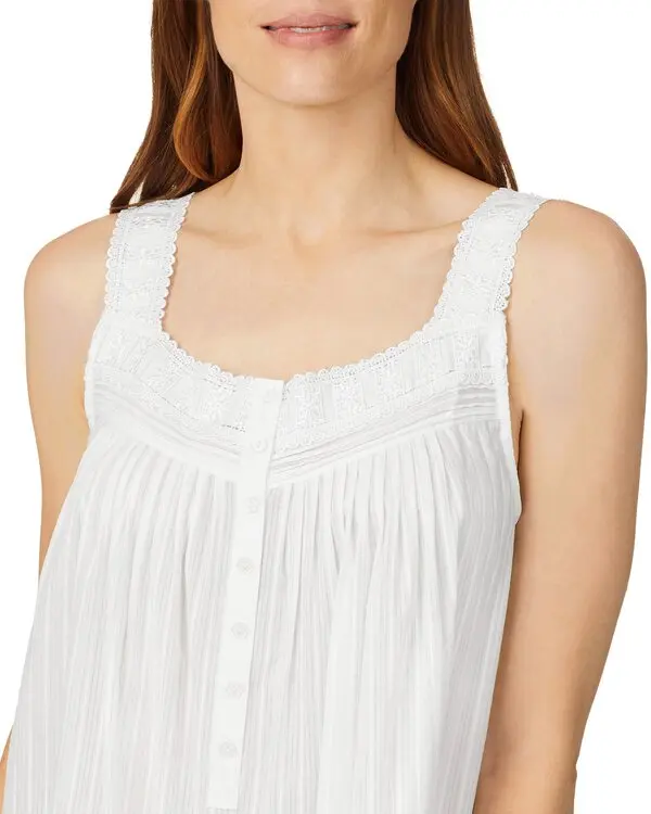 Eileen West Cotton Ruffle Hem Nightgown - White