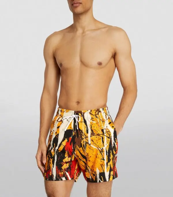 Amiri Paint Splatter Swim Shorts