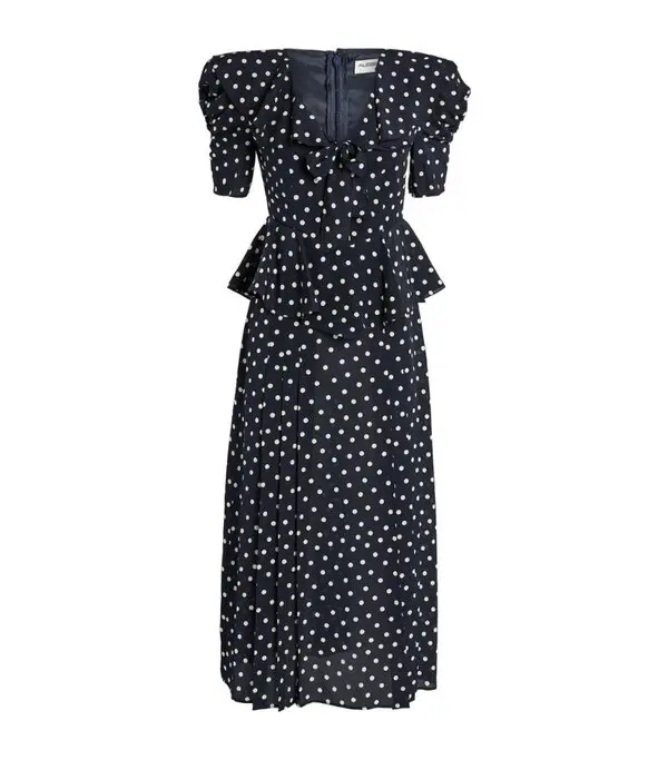strapless open back dress Pauline Peplum Dress, in Polka Dot, Size: Medium | Show Me Your Mumu