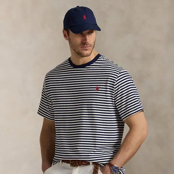 Ralph Lauren Striped Jersey T-shirt - White/navy