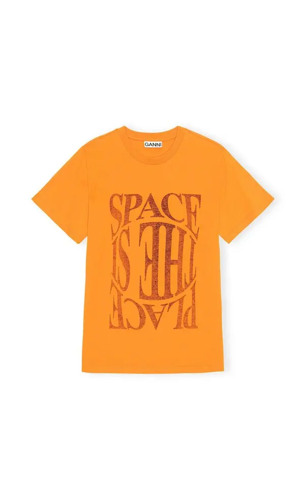 GANNI Space T-shirt - Bright Marigold