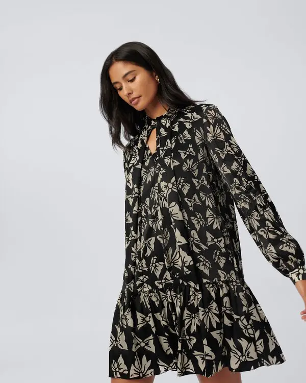 Diane Von Furstenberg Akila Tent Dress In Bows Black - 60% Off |  Editorialist