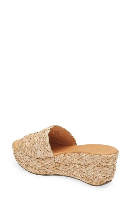 CHOCOLAT BLU Yunis Raffia Wedge Sandals - Natural Raffia