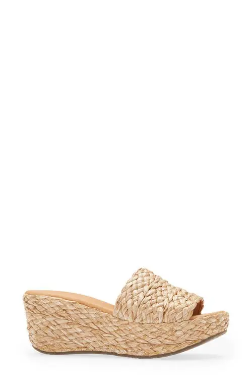 CHOCOLAT BLU Yunis Raffia Wedge Sandals - Natural Raffia