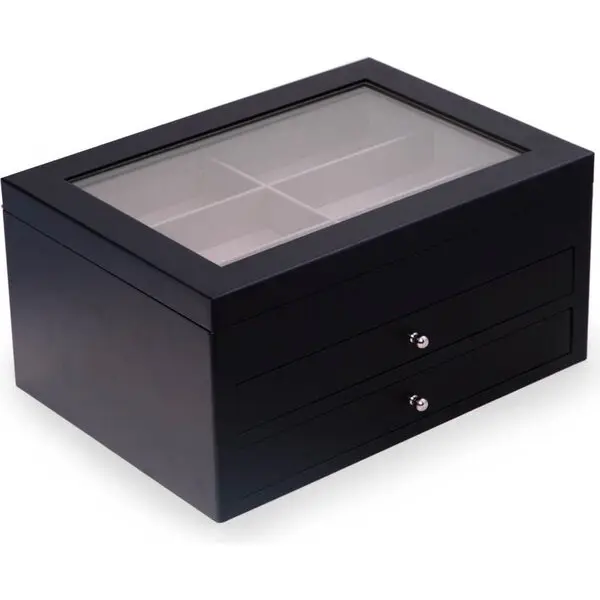 BEY-BERK Kelly 18-pair Glasses Storage Box - Black