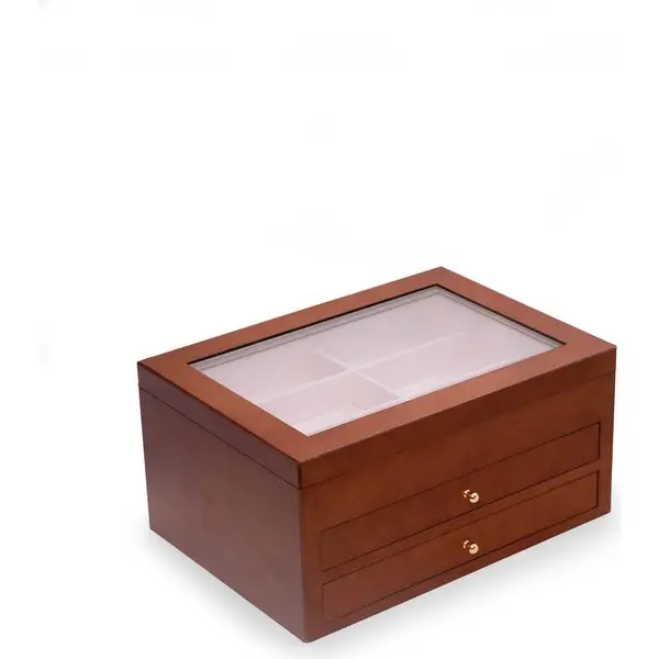 BEY-BERK Kelly 18-pair Glasses Storage Box - Brown