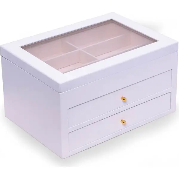 BEY-BERK Kelly 18-pair Glasses Storage Box - White