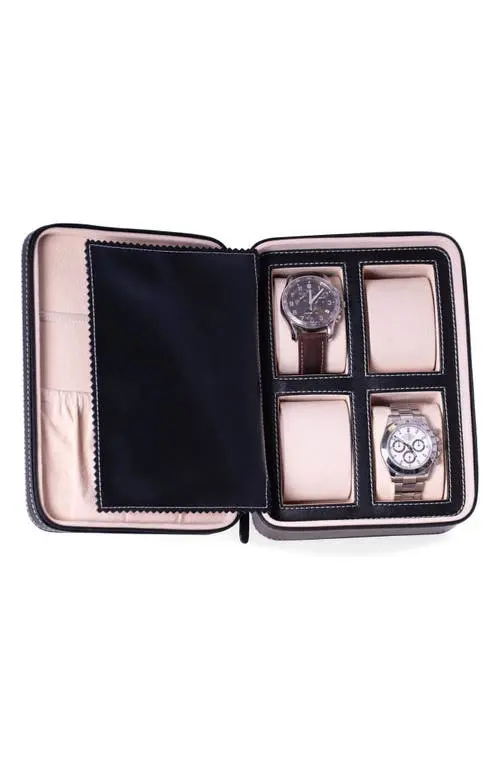 BEY-BERK Drake Leather Watch & Accessory Case