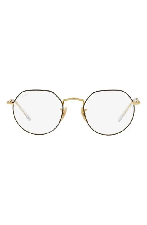 Ray-ban Jack 51mm Hexagonal Eyeglasses - Light Gold