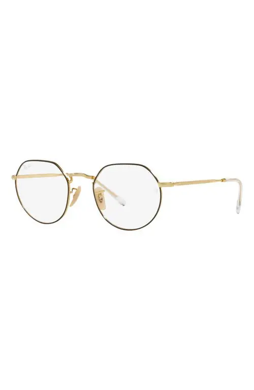 Ray-ban Jack 51mm Hexagonal Eyeglasses - Light Gold