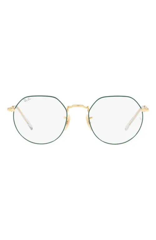 Ray-ban Jack 51mm Hexagonal Eyeglasses - Pale Gold
