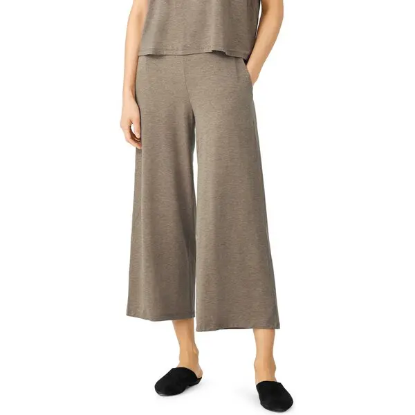 Eileen Fisher Crop Wide Leg Fine Jersey Pants