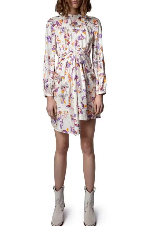 Zadig&Voltaire Rivage Floral Print Long Sleeve Dress - Toile