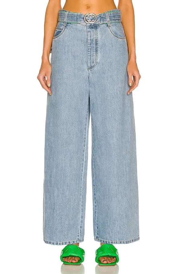 Bottega Veneta Belted Trouser Jeans - Light Bleach