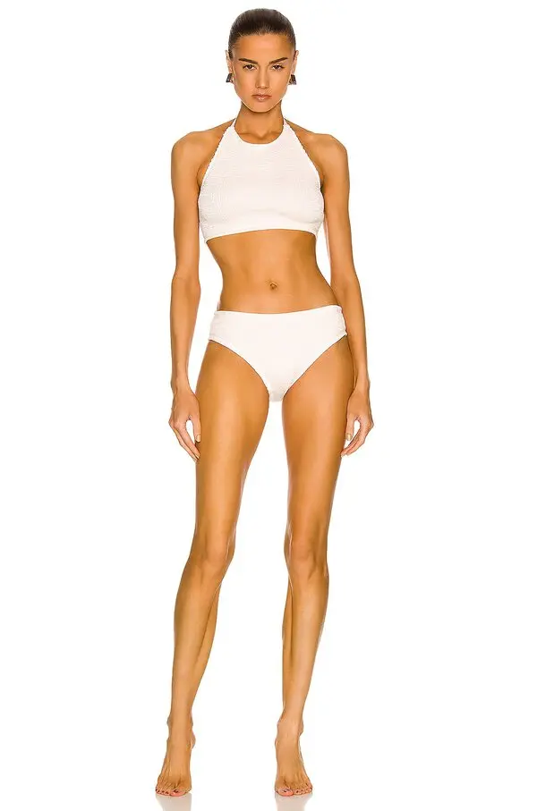 Bottega Veneta Nylon Crinkle Bikini Set - White