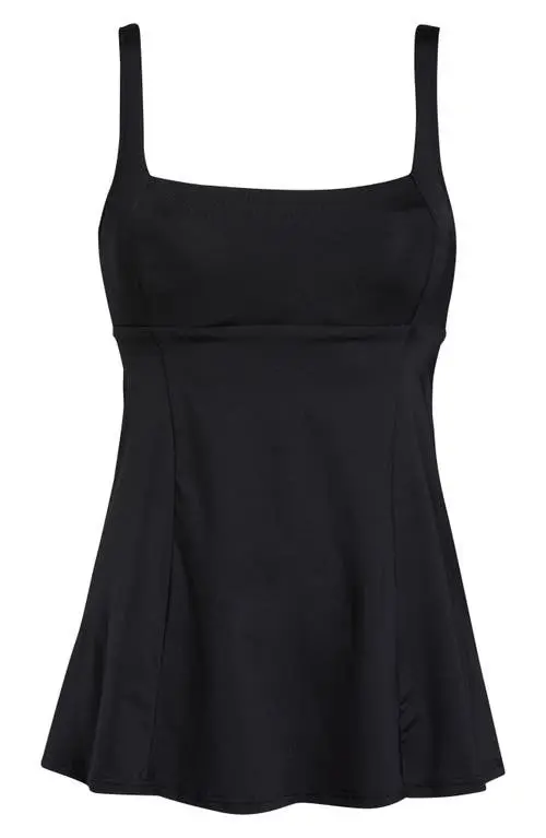 SEA LEVEL Square Neck One-piece Swimsuit Dress - Black