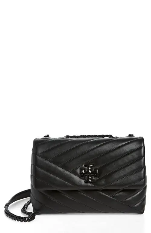 Tory Burch Kira Chevron Small Convertible Shoulder Bag - Black/silver