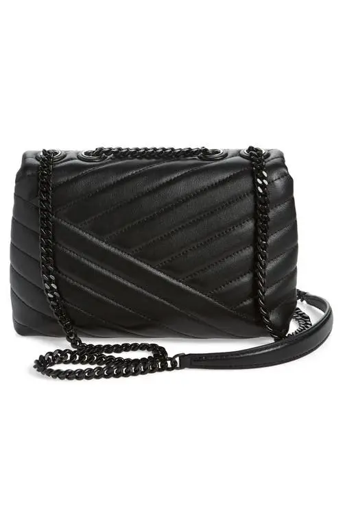 Tory Burch Kira Chevron Small Convertible Shoulder Bag - Black/silver