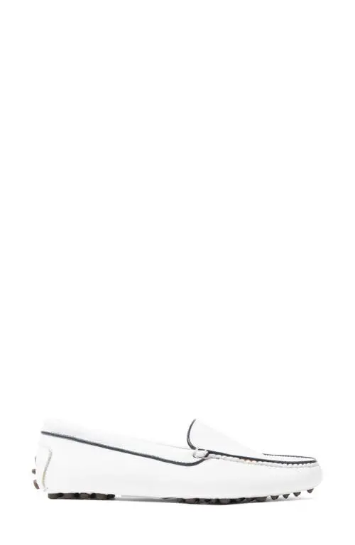 PATRICIA GREEN Jill Piped Driving Shoe - White