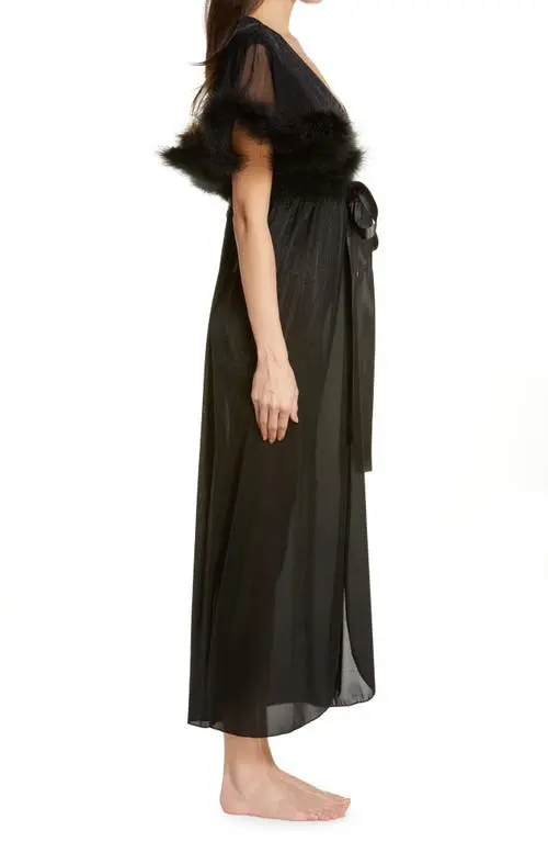 COQUETTE Feather Trim Robe