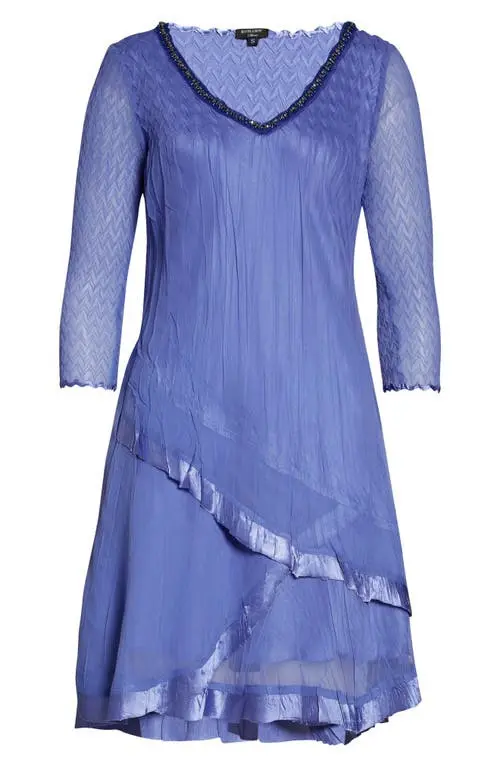 Komarov Layered Chiffon Dress - Fregatta Blue