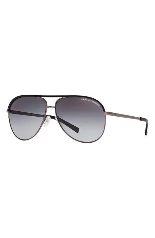 Armani Exchange 61mm Gradient Aviator Sunglasses