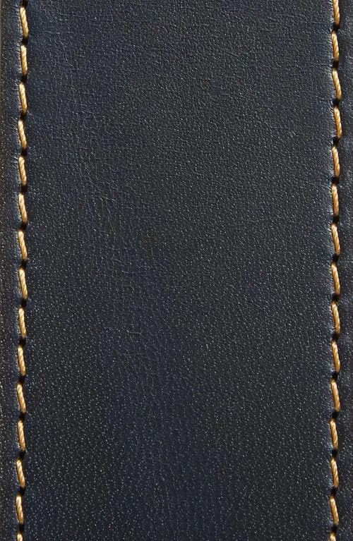 Johnston & Murphy Contrast Stitch Leather Belt - Navy