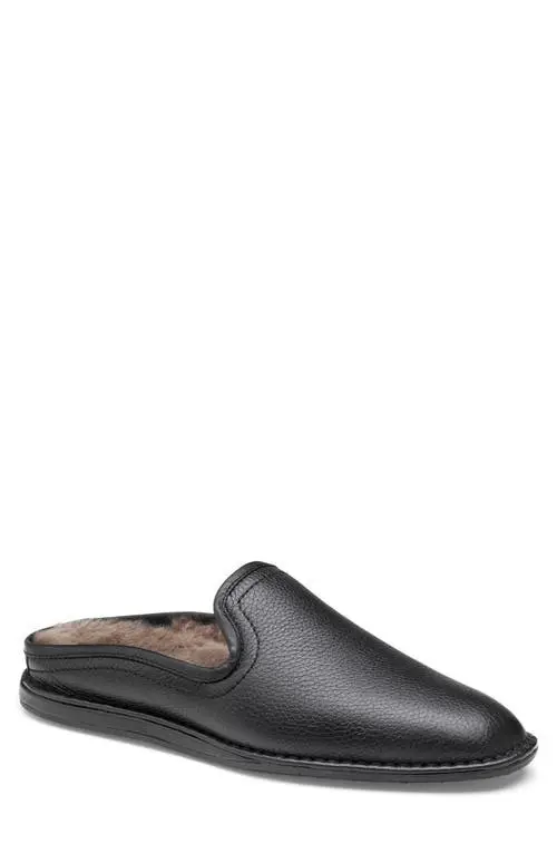 NEW JOHNSTON & MURPHY men\'s ryan leather slipper in black Ryan Slipper in 2 Colours – chrisjameskingston main image 4