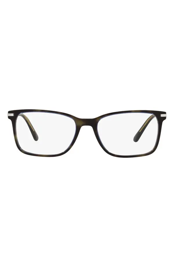 Prada 56mm Rectangular Eyeglasses - Turquoise Tortoise/demo Lens