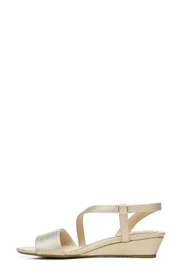 LIFESTRIDE Yasmine Wedge Sandal - Light Gold Synthetic