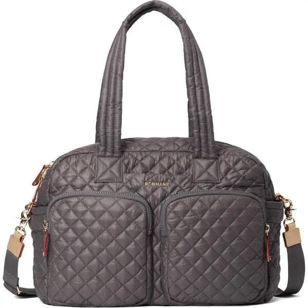 Mz Wallace Quilted Water-resistant Nylon Travel Bag - Magnet