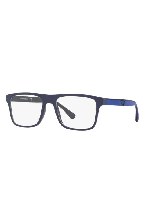 Emporio Armani 54mm Rectangle Sunglasses - Matte Blue