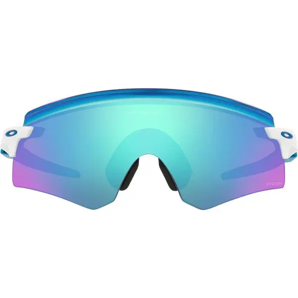 Oakley 136mm Prizm™ Wrap Shield Sunglasses - Polished White/prizm Sapphire