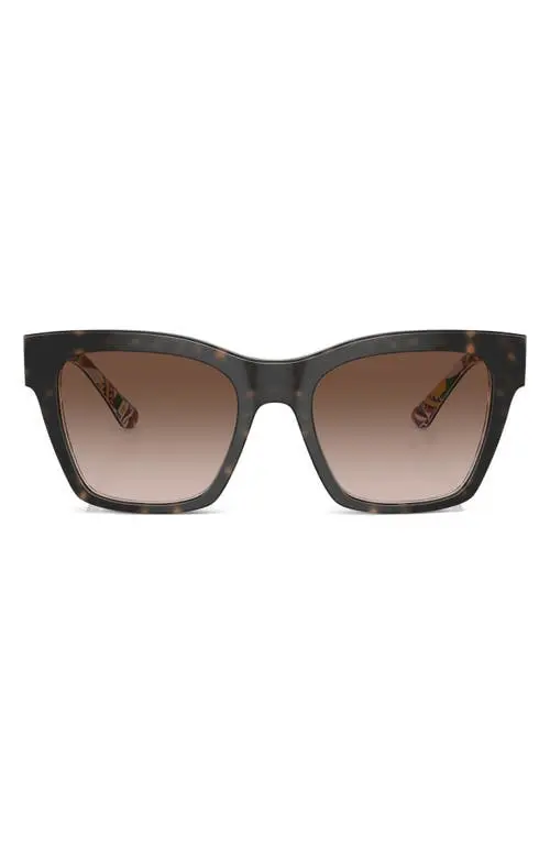 Dolce & Gabbana 53mm Gradient Cat Eye Sunglasses - Brown Grad