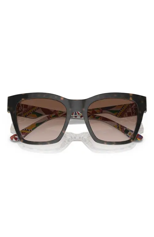 Dolce & Gabbana 53mm Gradient Cat Eye Sunglasses - Brown Grad
